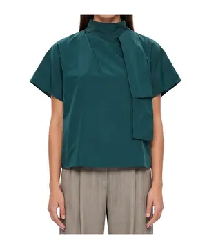 Max Mara Bow Detail Short Sleeve Top - No