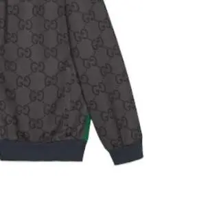 Gucci Jumbo Gg Zip Jacket With Web 'grey Dark Grey