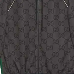 Gucci Jumbo Gg Zip Jacket With Web 'grey Dark Grey