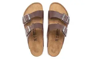 BIRKENSTOCK Arizona Grip Natural Leather Sandals - Brown