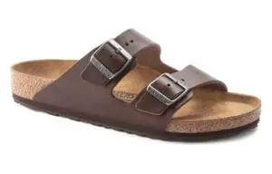 BIRKENSTOCK Arizona Grip Natural Leather Sandals - Brown