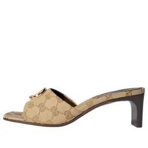 Gucci Slide Sandal With Double G - Sand/dark Brown
