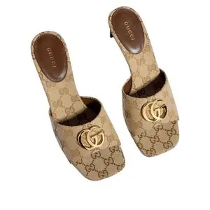 Gucci Slide Sandal With Double G - Sand/dark Brown