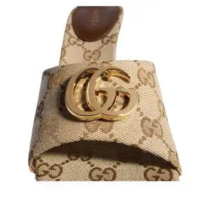 Gucci Slide Sandal With Double G - Sand/dark Brown