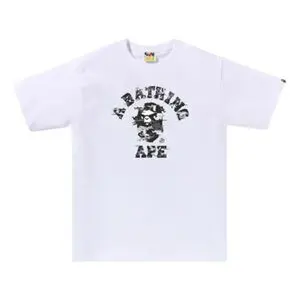 A BATHING APE Multi Pixel Camo College T-shirt 'white Black