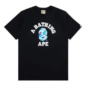 A BATHING APE Abc Camo College T-shirt 'black Blue - Black/blue
