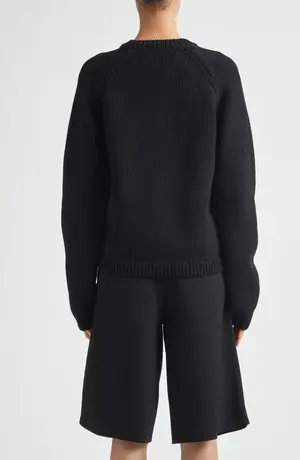TOTEME Hammered Button Organic Cotton Cardigan - Black