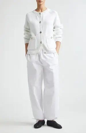 TOTEME Hammered Button Organic Cotton Cardigan