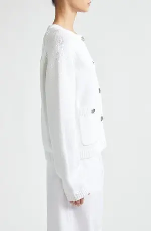 TOTEME Hammered Button Organic Cotton Cardigan