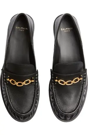 Balmain Sync Smooth Leather Loafers