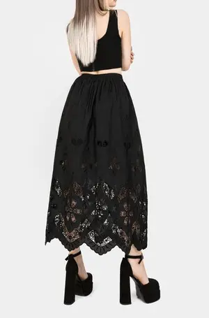 DISTURBIA Maple Broderie Maxi Skirt