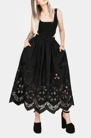 DISTURBIA Maple Broderie Maxi Skirt