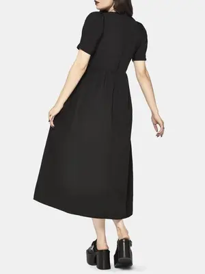 DISTURBIA Brae Wrap Centipede Button Midi Dress