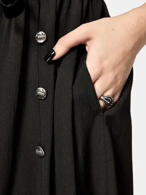 DISTURBIA Brae Wrap Centipede Button Midi Dress