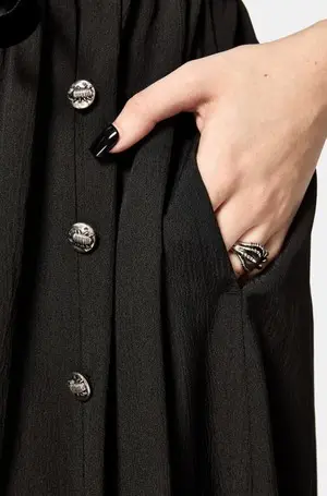 DISTURBIA Brae Wrap Centipede Button Midi Dress