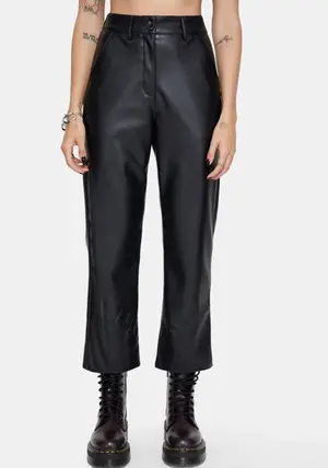 DISTURBIA High-rise Cropped Trousers - Black