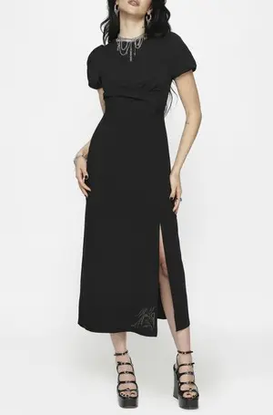 DISTURBIA Aubrey Embroidered Midi Dress