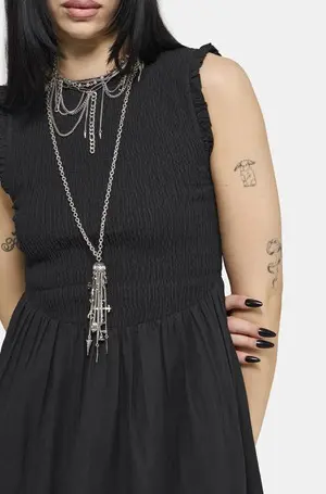 DISTURBIA Noirette Broderie Midi Dress