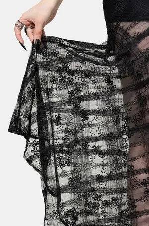 DISTURBIA Lucie Lace Asymmetric Hanky Maxi Skirt