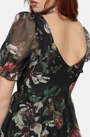 DISTURBIA Anara Fruit Print Tiered Maxi Gown