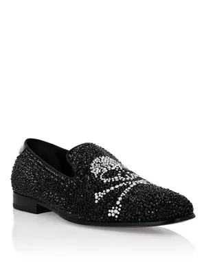 Philipp Plein Moccasin Skull&amp;bones Rhinestone - Black
