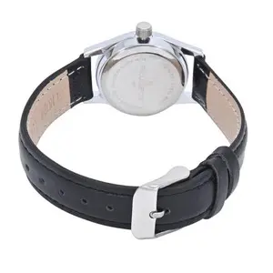 PEUGEOT The Clara" Leather Watch With Calendar - White
