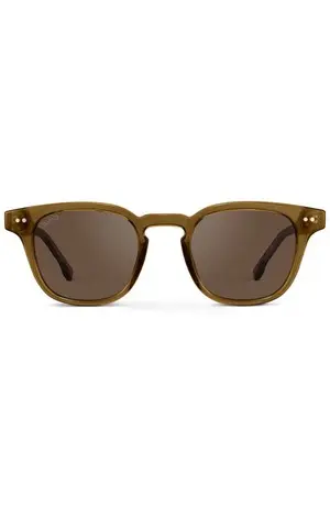 WMP EYEWEAR Clark 46mm Square Polarized Sunglasses - Crystal Verde