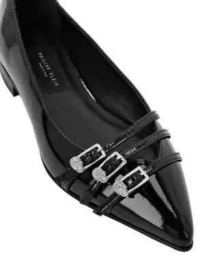 Philipp Plein Multi-strap Ballerina Flats Skull - Black