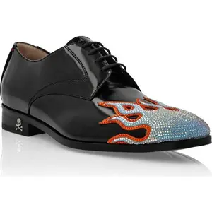 Philipp Plein Lace Up Shoes Strass Flame - Black/orange
