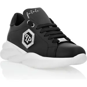 Philipp Plein Nappa Leather Runner Crystal Fatale - Black