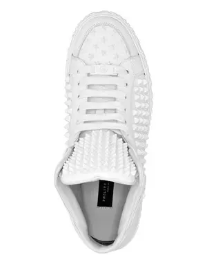 Philipp Plein Nappa Leather Mid-top Sneakers Studs Luxe