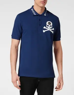 Philipp Plein Polo Shirt Ss Skull&amp;bones - Darkblue