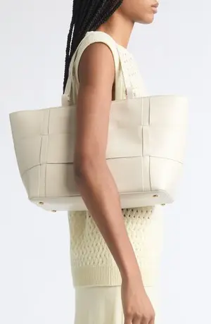 DEMELLIER The Florence Woven Leather Tote - Chalk