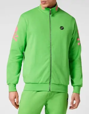 Philipp Plein Cotton Fleece Zip-up Sweatshirt - Acidgreen