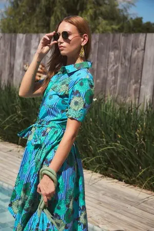 RO'S GARDEN Crispy Cotton Sutton Maxi Dress