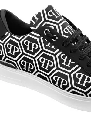 Philipp Plein Nappa Leather Low Top Sneakers Big Monogram Logo