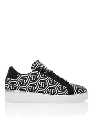 Philipp Plein Nappa Leather Low Top Sneakers Big Monogram Logo