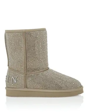Philipp Plein Mid Flat Boots Stones - Beige