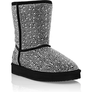Philipp Plein Mid Flat Boots Stones Women Crystal