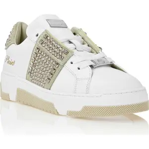 Philipp Plein Embellished Low Top Sneakers - Beige