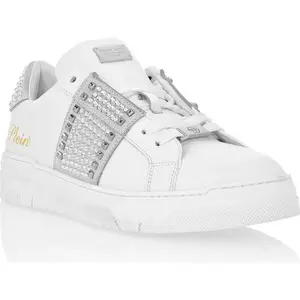 Philipp Plein Low Top Sneakers Strass Studs - White