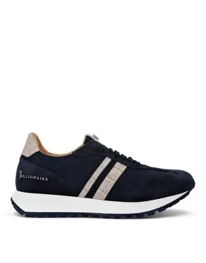 BILLIONAIRE Runner Mix Logo Sneakers - Darkblue