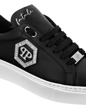 Philipp Plein Crystal Fatale Nappa Leather Low Top Sneakers - Black
