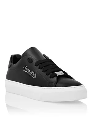 Philipp Plein Signature Nappa Leather Lo-top Sneakers - Black