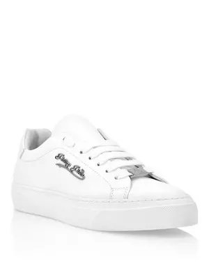 Philipp Plein Signature Nappa Leather Lo-top Sneakers - White