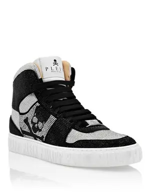 Philipp Plein Notorious Crystal Skull High-top Sneakers - Black/crystal