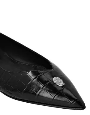 Philipp Plein Asymmetric Ballerina Flats Skull