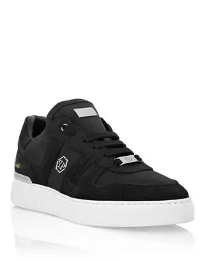 Philipp Plein Nubuck Low Top Sneakers Cocco - Black