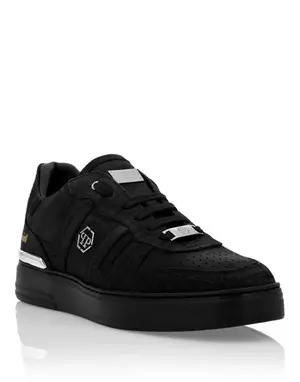 Philipp Plein Nubuck Low Top Sneakers Cocco - Black/black