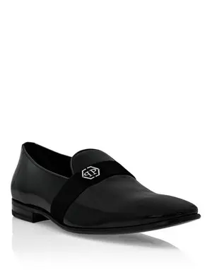 Philipp Plein Patent Leather Loafers Hexagon - Black